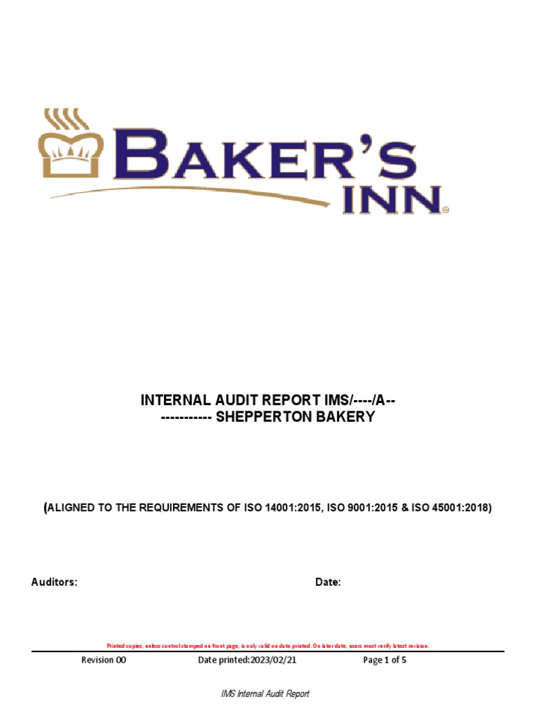 IMSP 9.2-01 IMS Internal Audit Report Template | PDF | Audit | Internal ...