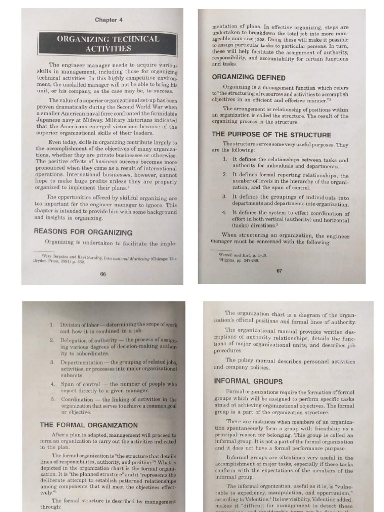 LESSON 4 Organizing Technical Activities | PDF