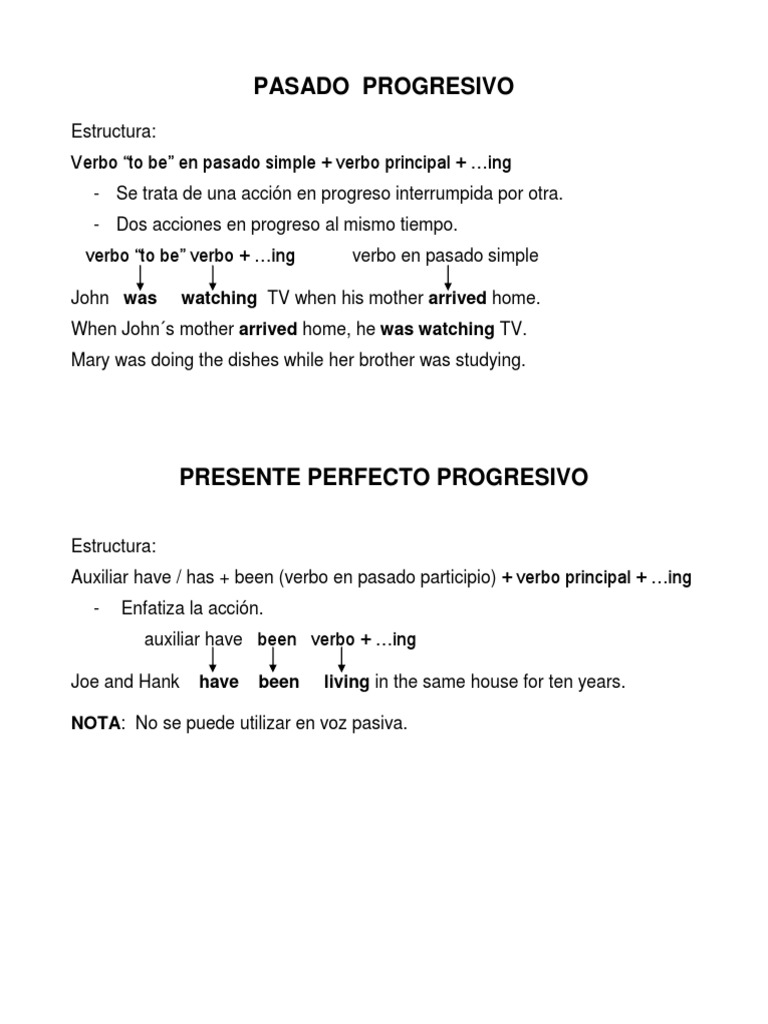 Tiempos Progresivos-Auxiliares Modales | PDF | Artes del Lenguaje y ...