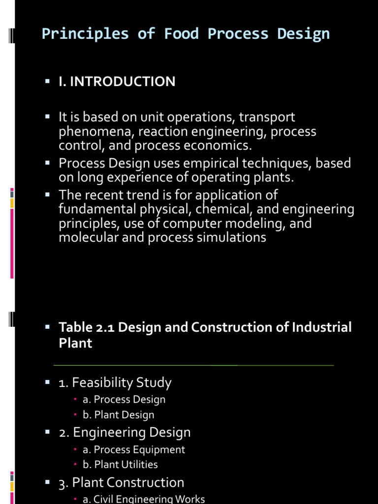 Lect 1.2 Principles of Food Process Design | PDF | Chemical Engineering ...