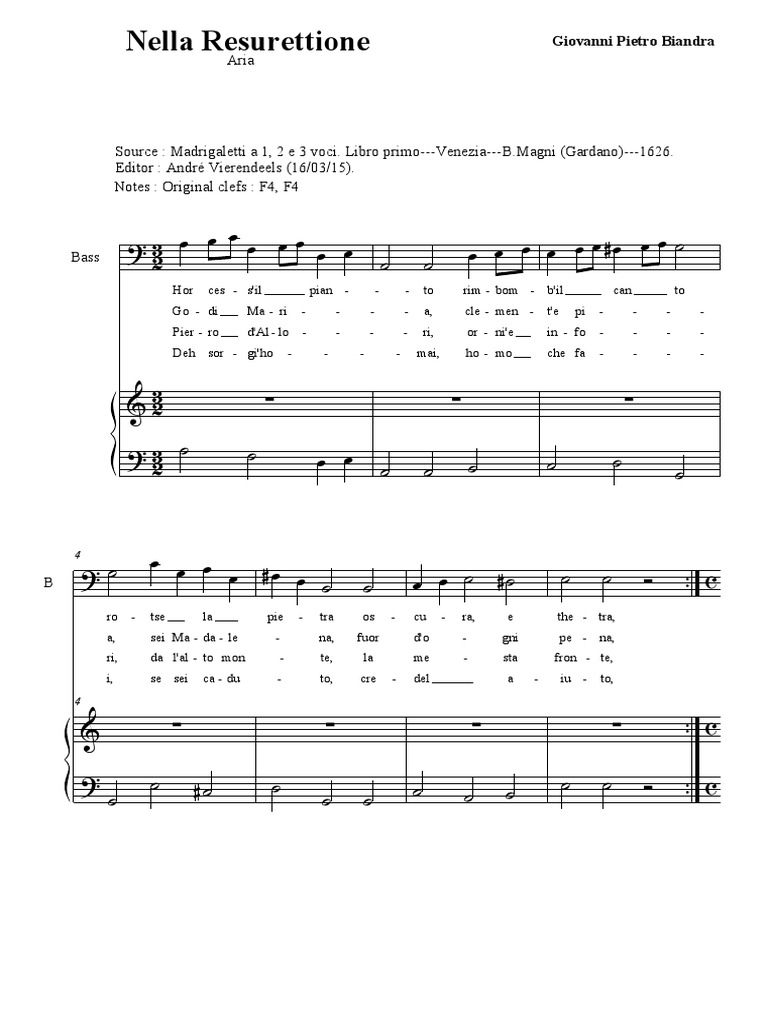 Biandra-Nella Resurettione | PDF
