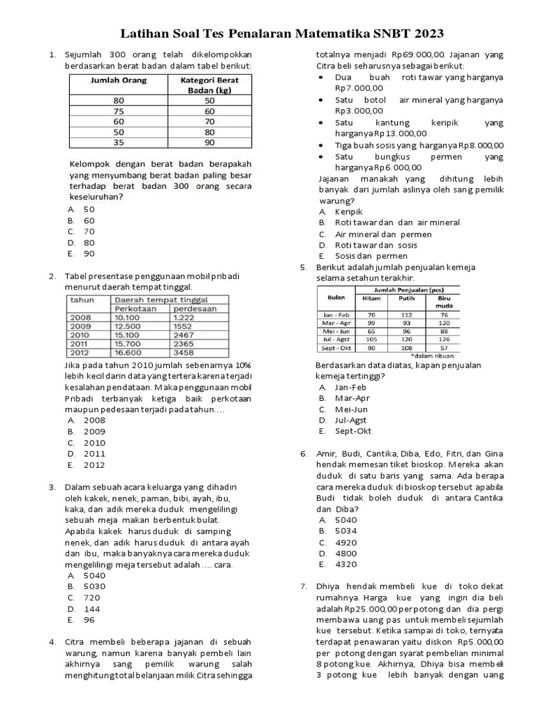 Soal SNBT PK | PDF