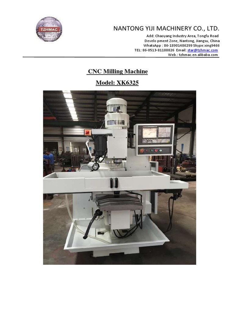 CNC Milling Machine xk6325 | PDF | Numerical Control | Metalworking
