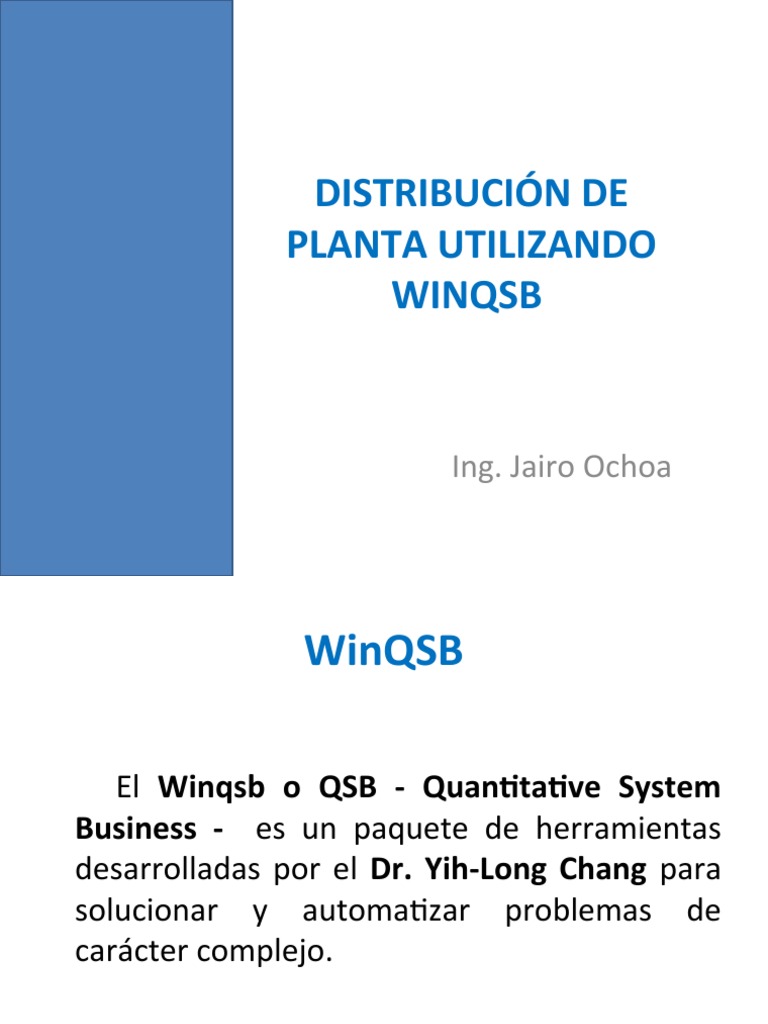 Clase 13. Distribución de Planta Utilizando Winqsb | PDF | Programación de computadoras ...