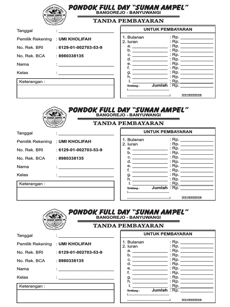 Nota NCR Putih Kuning Tinta Biru 1 Rim | PDF