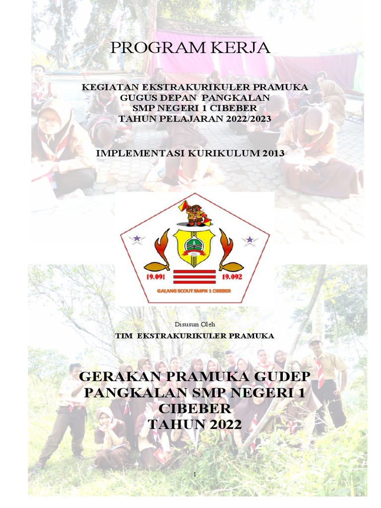 Program Kerja Pramuka SMP N 1 Cibeber. | PDF