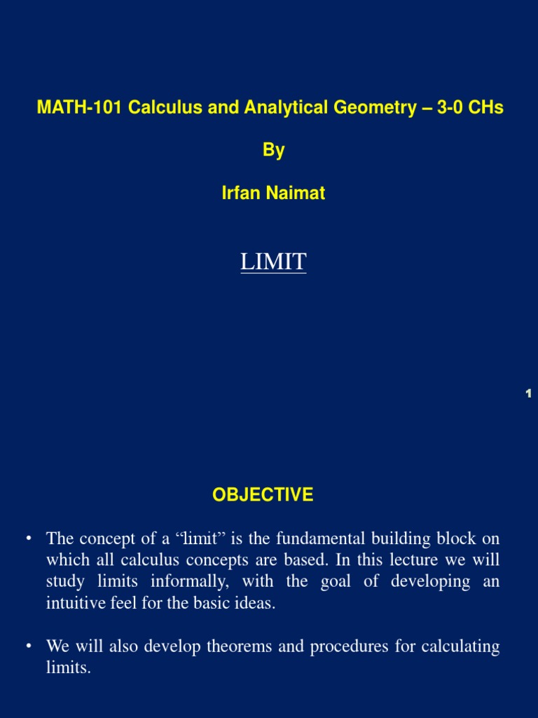Limit (Lec # 6) | PDF | Limit (Mathematics) | Calculus