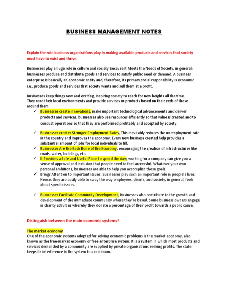 Business Management Notes | Download Free PDF | Recruitment | Leadership