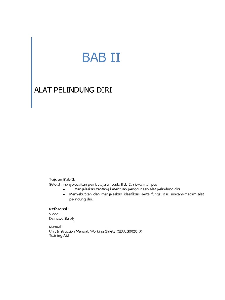 BAB2 - Alat Pelindumg Diri | PDF