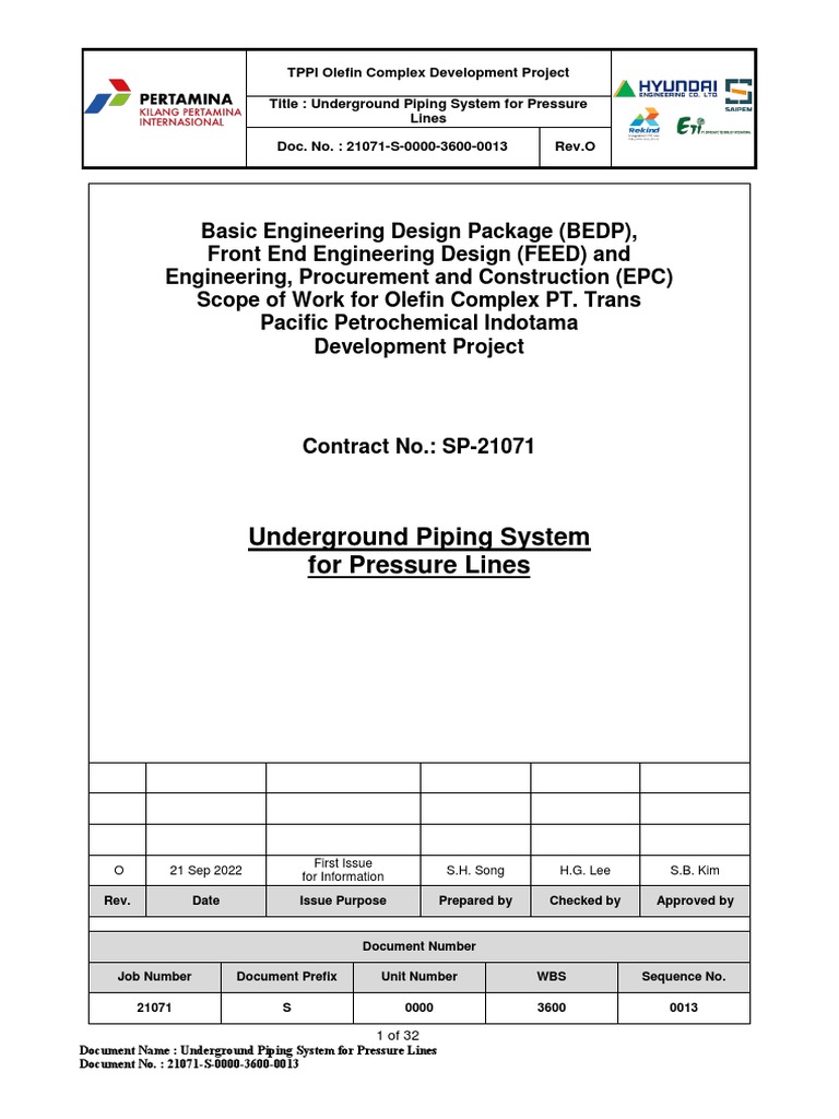 21071-S-0000-3600-0013 - O - Underground Piping System For Pressure ...