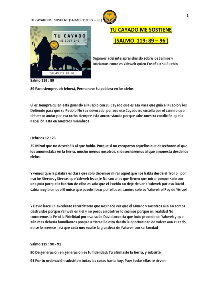 El Cayado que Sostiene al Pueblo | PDF | Salmos | Yahvé