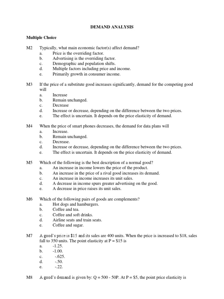 1.demand Analysis | PDF | Demand | Price Elasticity Of Demand