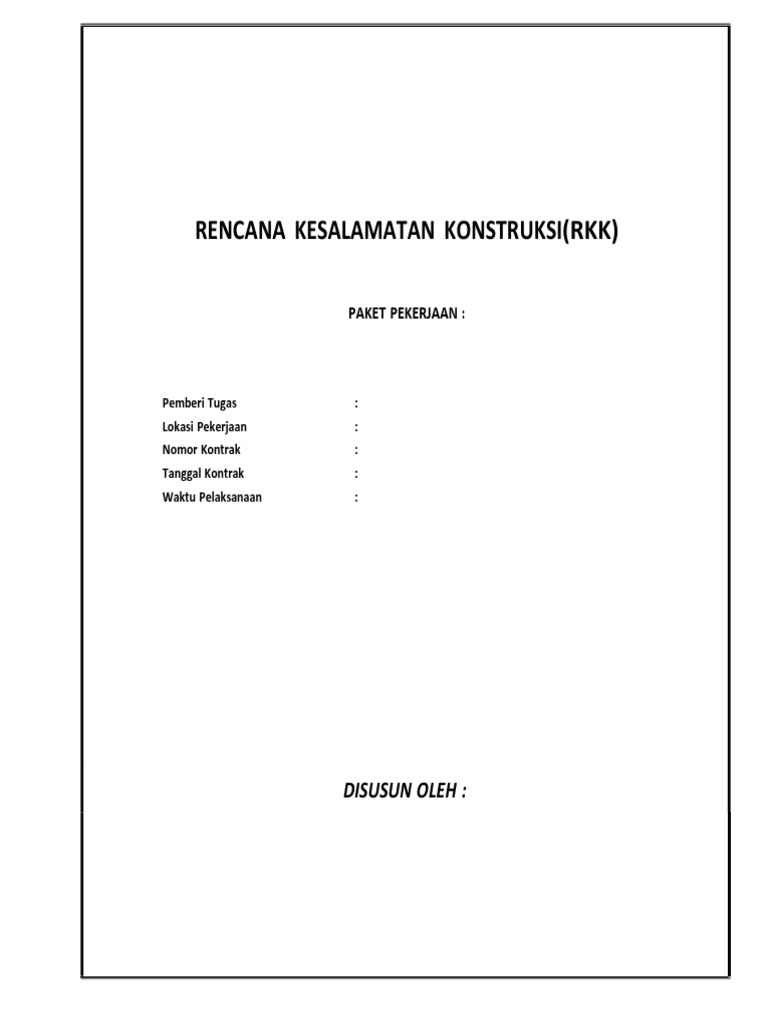 Rencana Kesalamatan Konstruksi (RKK) : Paket Pekerjaan | PDF