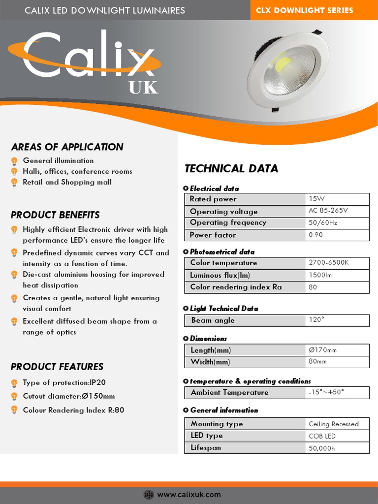 Down Light Clx-51115 - 15w | PDF