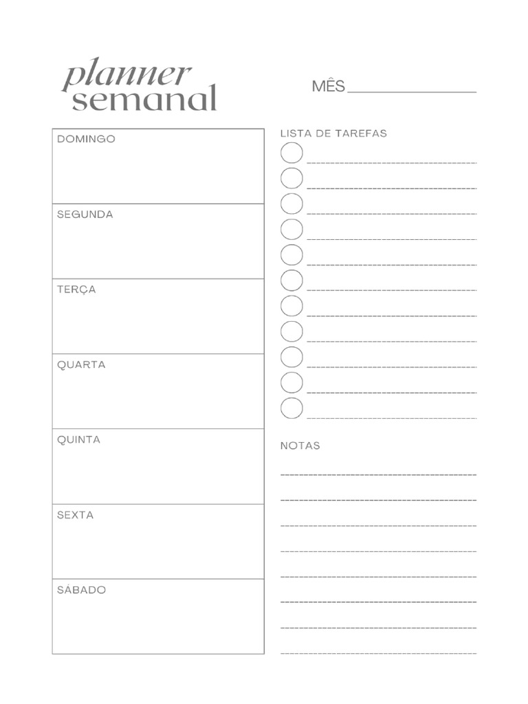 Planner Semanal | PDF