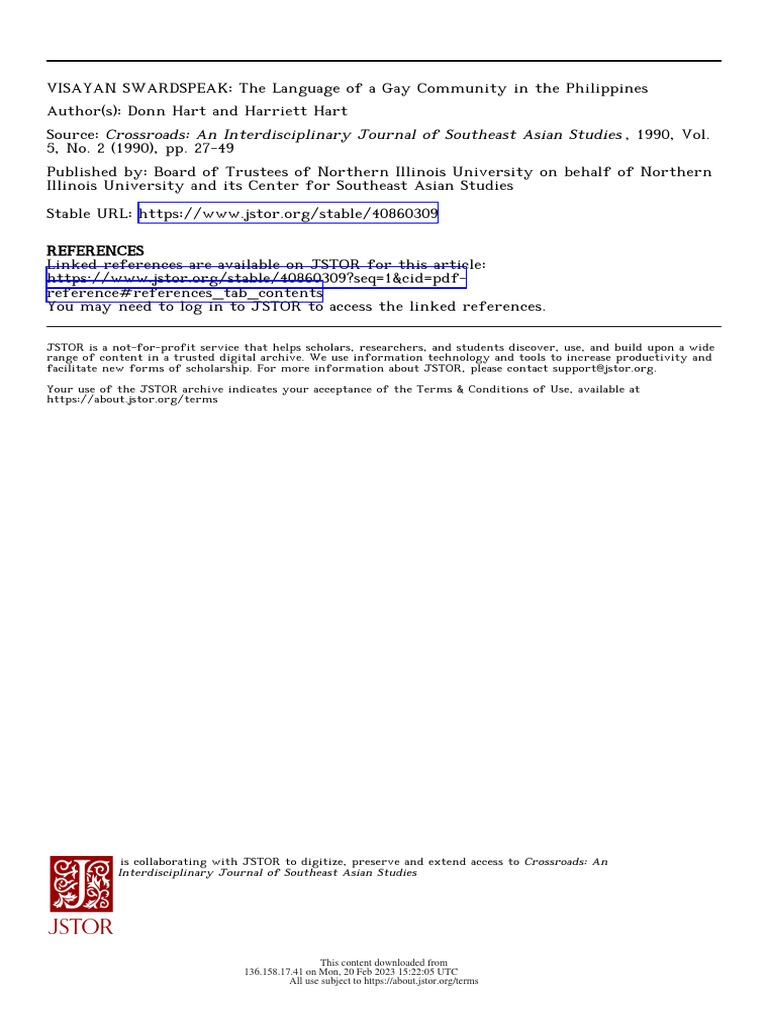 VISAYAN SWARDSPEAK - The Language of A Gay Community in The Philippines ...