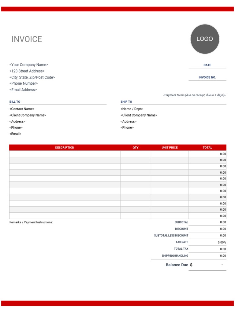 Modern Excel Invoice Template | PDF | Economies | Money