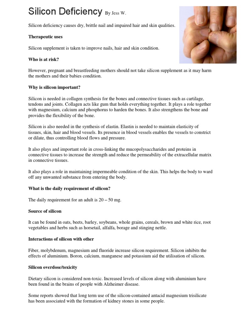 Silicon Deficiency | PDF | Wellness