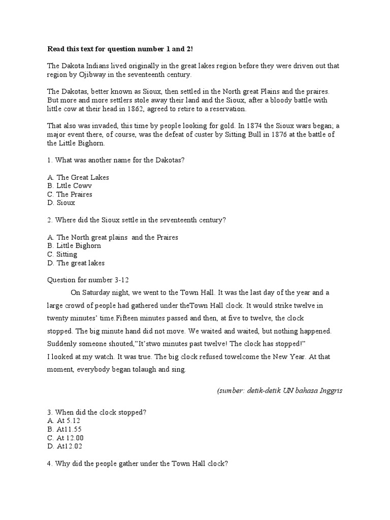 Prediction UTS GRADE 10 Part 2 | PDF | Sioux | Battle Of The Little Bighorn Prediction UTS GRADE 10 Part 2 | PDF | Sioux | Battle Of The Little Bighorn