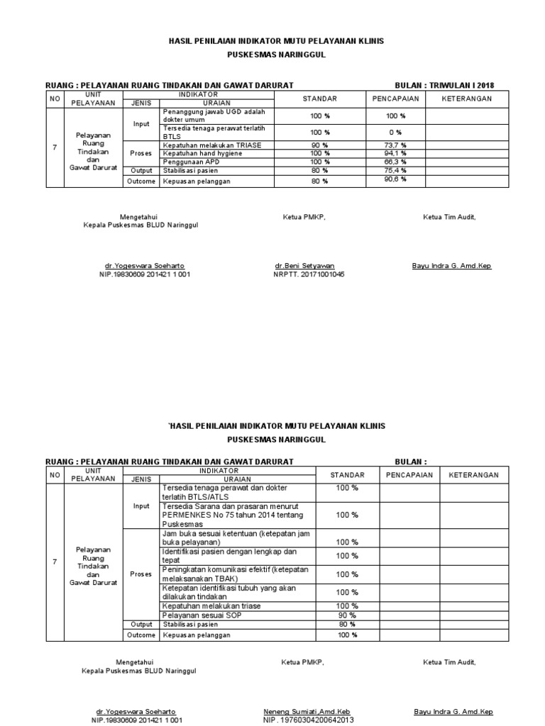 AUDIT MUTU PELAYANAN IGD | PDF
