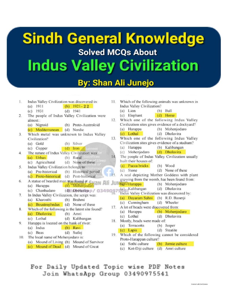 Sindh GK Information About Indus Valley | PDF