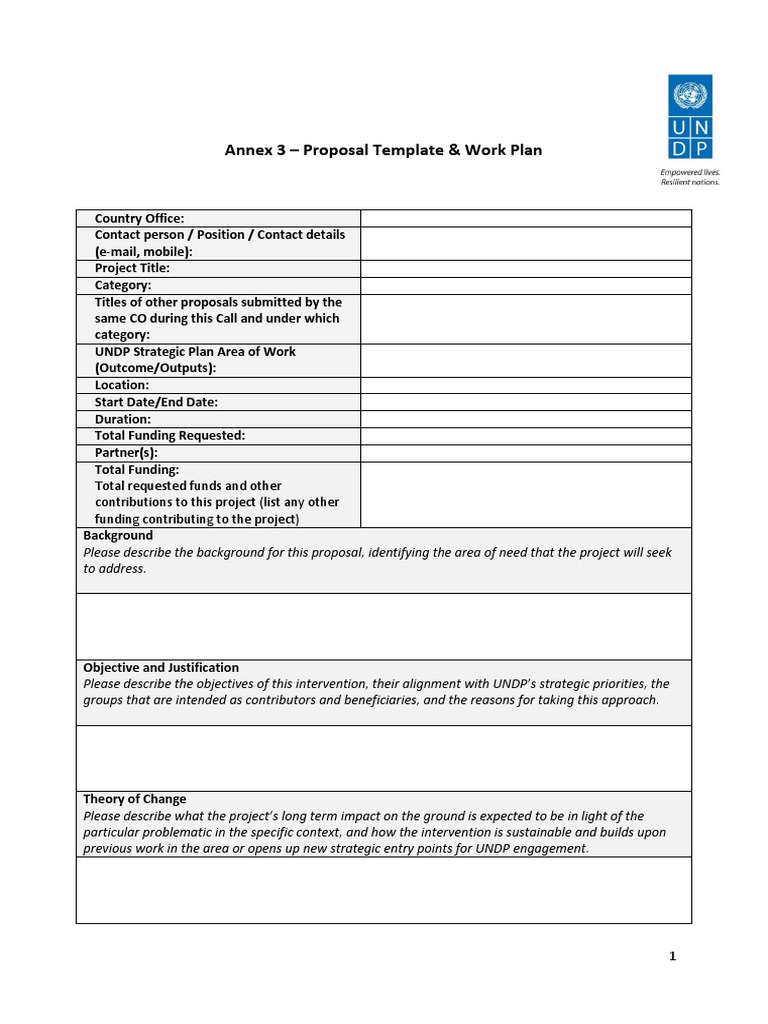 UNDP Proposal | PDF
