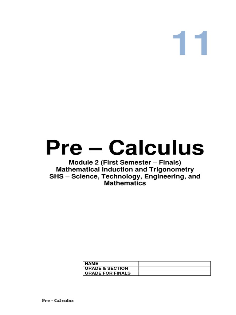 Finals Pre Calculus | PDF | Trigonometric Functions | Angle