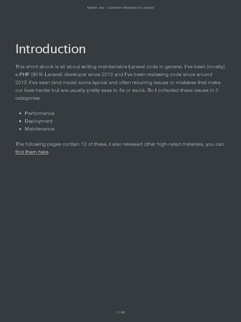 Martin Joo - Common Mistakes in Laravel | PDF | Database Index | Data