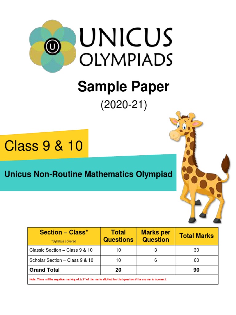 UNRMO Sample Papers For Class 9 | PDF | Circle | Area