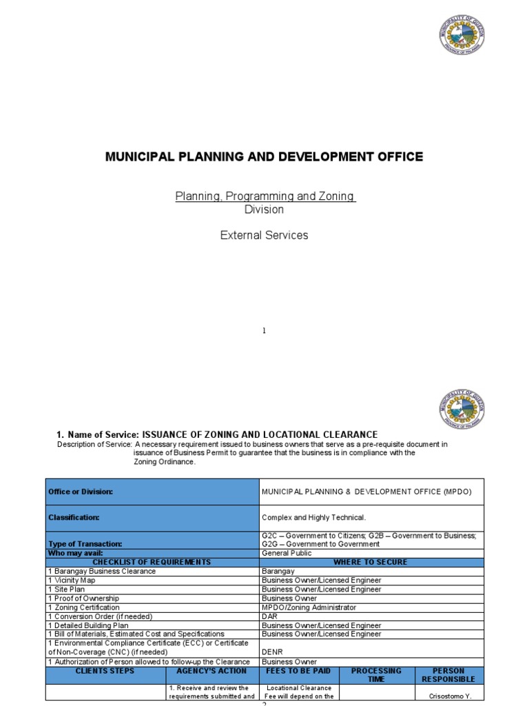 MPDO Citizen's Charter Sample | Download Free PDF | Government