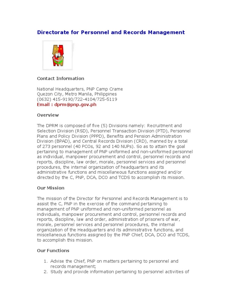 Overview of PNP DPRM Functions | PDF | Government