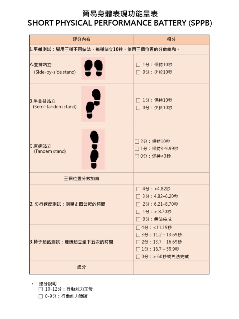 (6) 行動功能複評表 SPPB | PDF