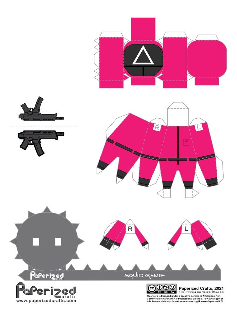 Squid Game - Triangle Pink Soldier Papercraft | PDF