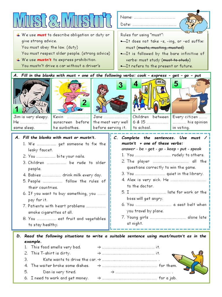 Must, Mustn't - Modal Verbs 2 | PDF | Languages | Foreign Language Studies