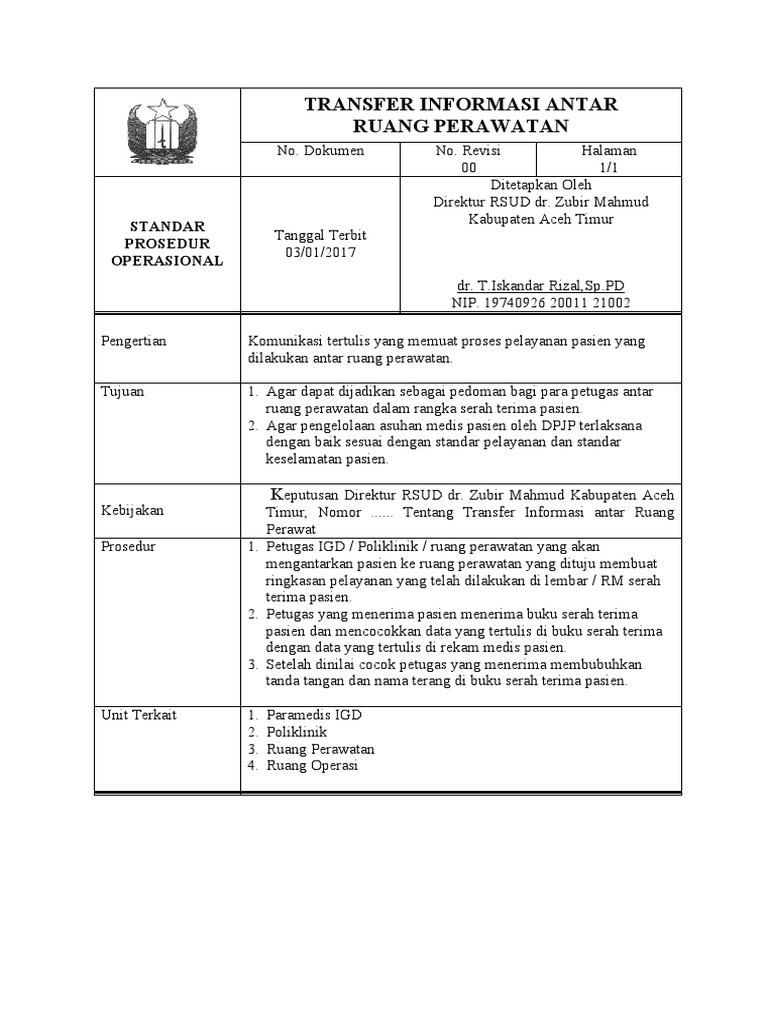 Spo Transfer Informasi Antar Ruang | PDF