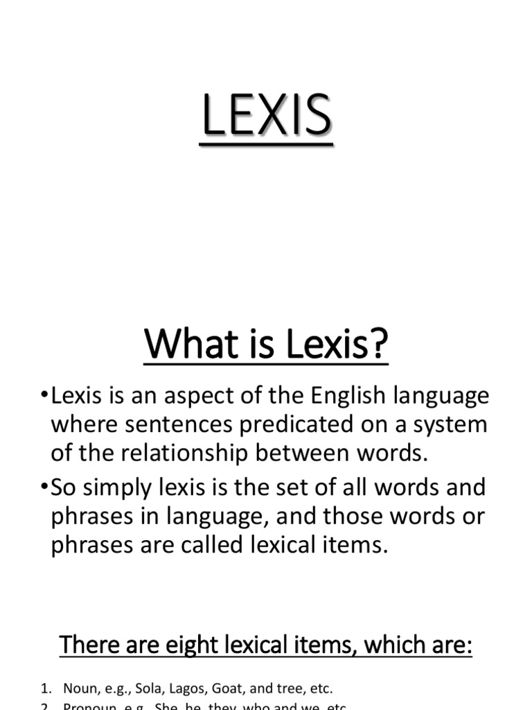 Lexis | PDF