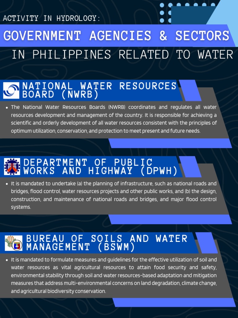 Government Agencies and Sectors | PDF | Water Resources | Water Supply