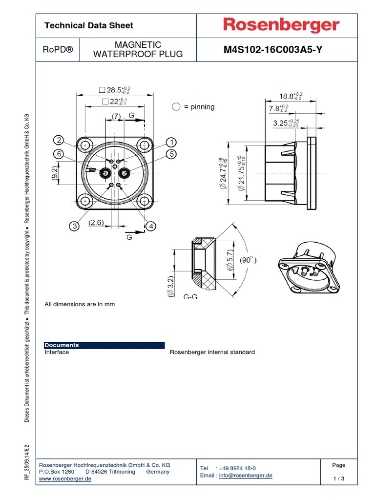 Ropd® Magnetic Waterproof Plug: Technical Data Sheet | PDF | Electrical ...