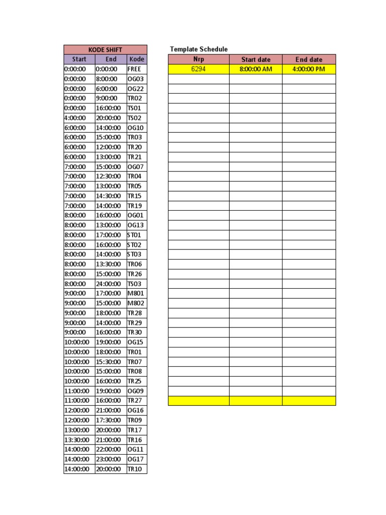 Template Absensi Manual Karyawan | PDF