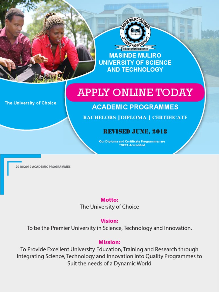 Mmust Undergraduate Brochure 2018 2 | PDF | Bachelor's Degree | Diploma