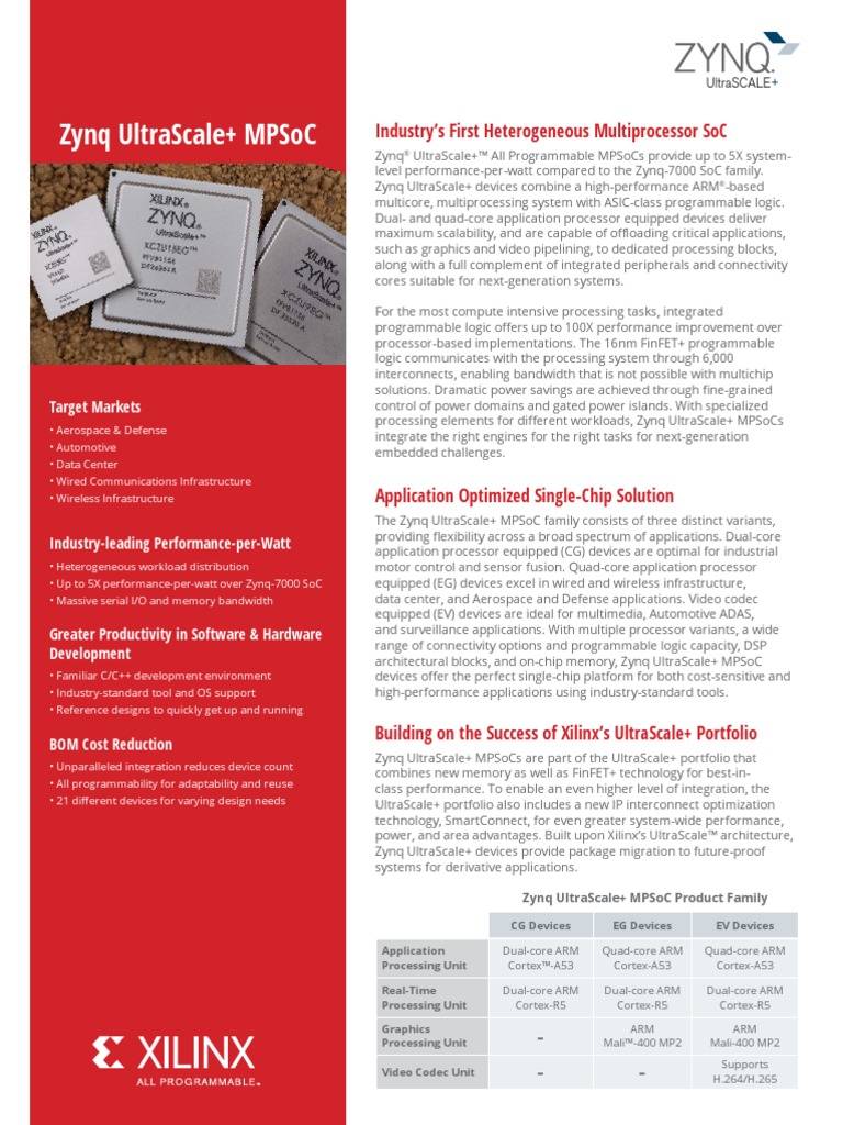 Zynq Ultrascale Plus Product Brief | PDF | System On A Chip | Multi ...