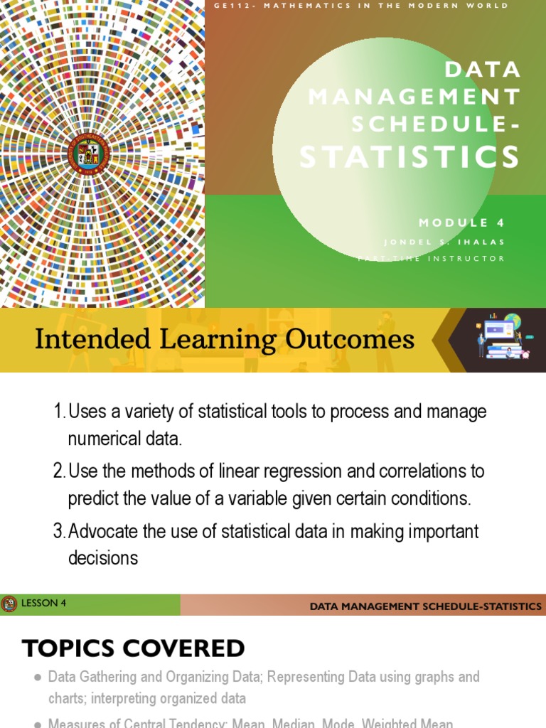 LESSON 4 Data Management Schedule 2 | PDF | Quartile | Standard Score