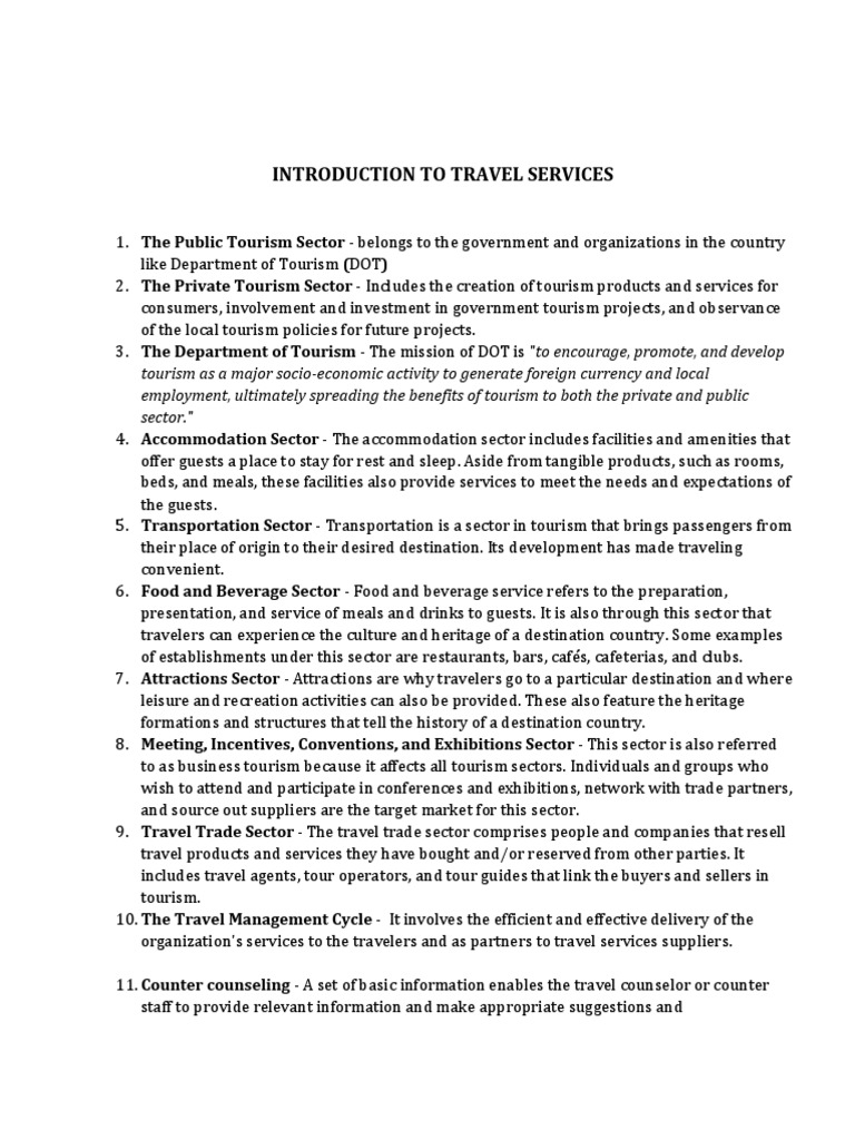 Overview of Travel Services Sectors | PDF | Tourism | Longitude