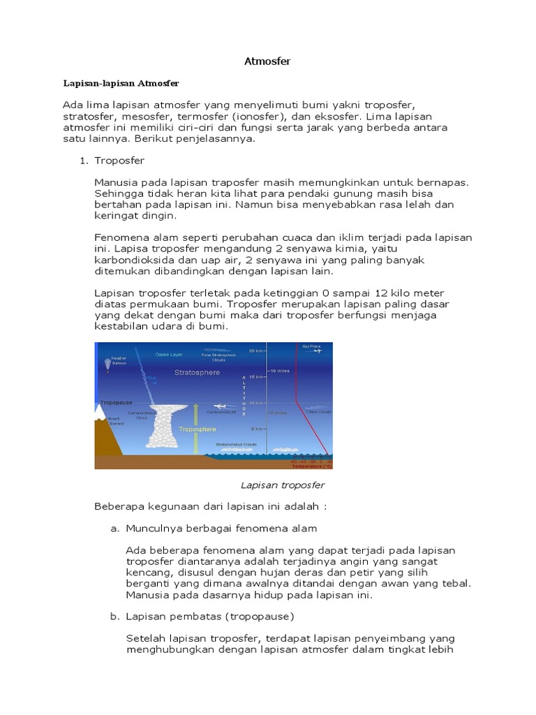 Struktur dan Fungsi Lapisan Atmosfer | PDF
