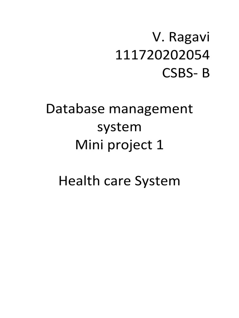 DBMS Miniproject 1 | PDF