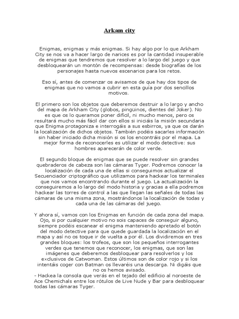 Batman Arkam City | PDF | Relámpago | hombre murciélago