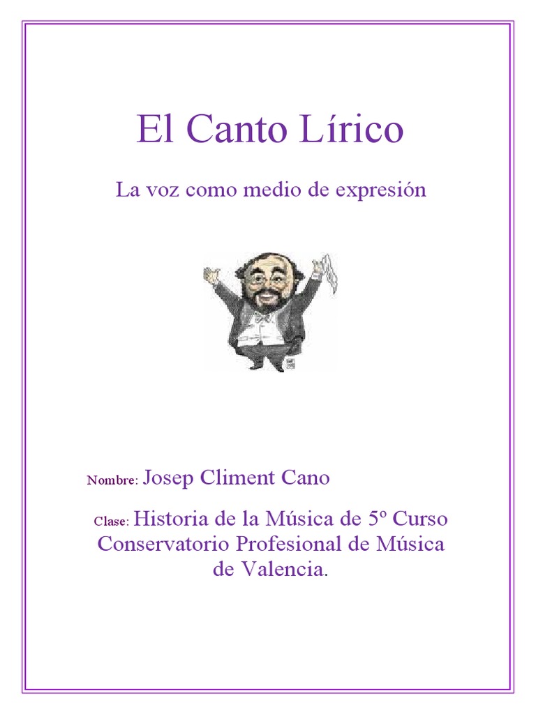 El Arte del Canto Lírico | PDF | Ópera | Música clásica