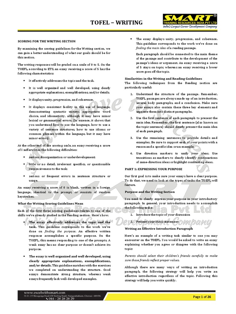 Tofel Writing | PDF | Essays | Teaching Method