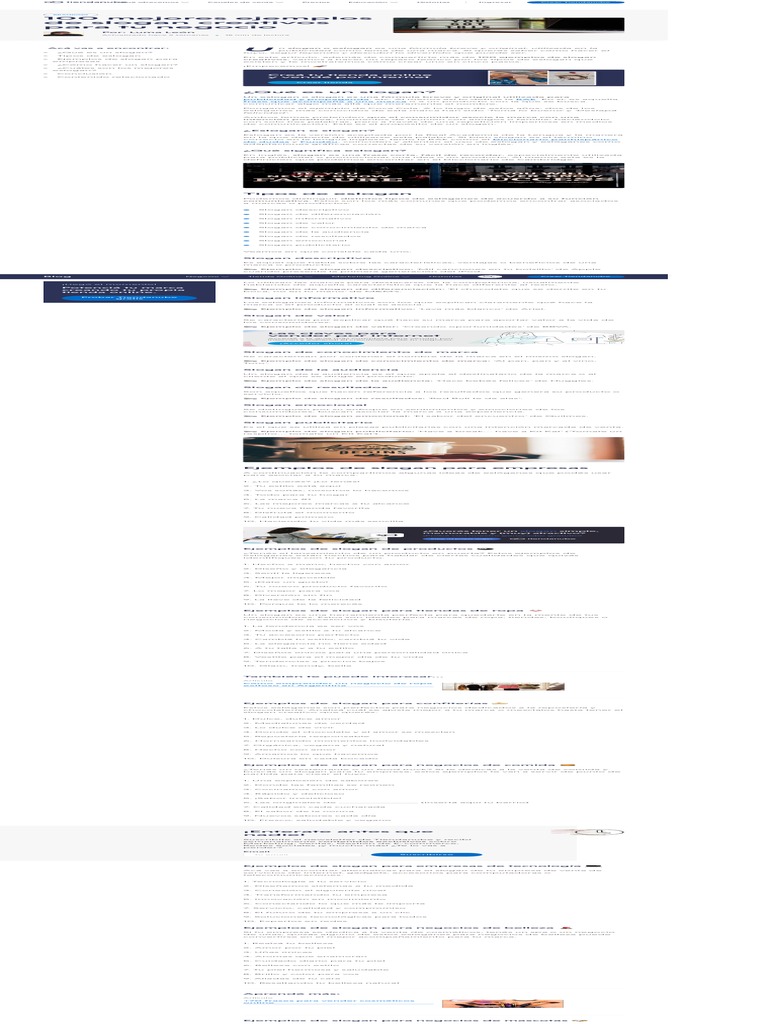 100 Mejores Ejemplos de Slogan Creativos para Tu Negocio | PDF | Marca ...