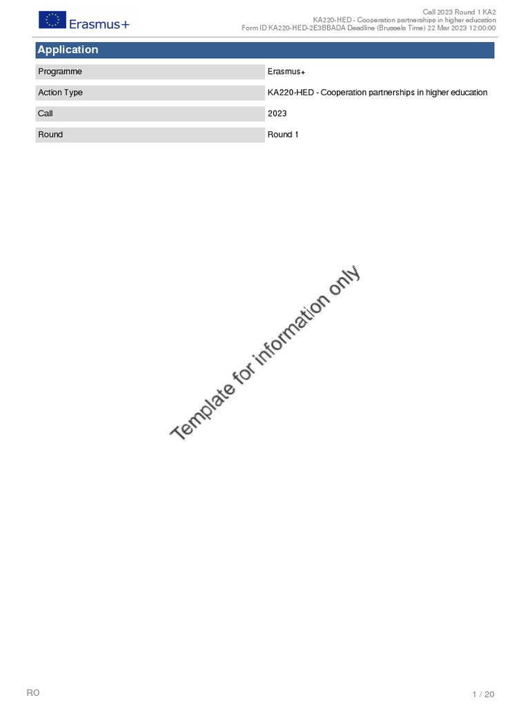 Eplus Call Template KA220 HED 1 | Download Free PDF | Project Management